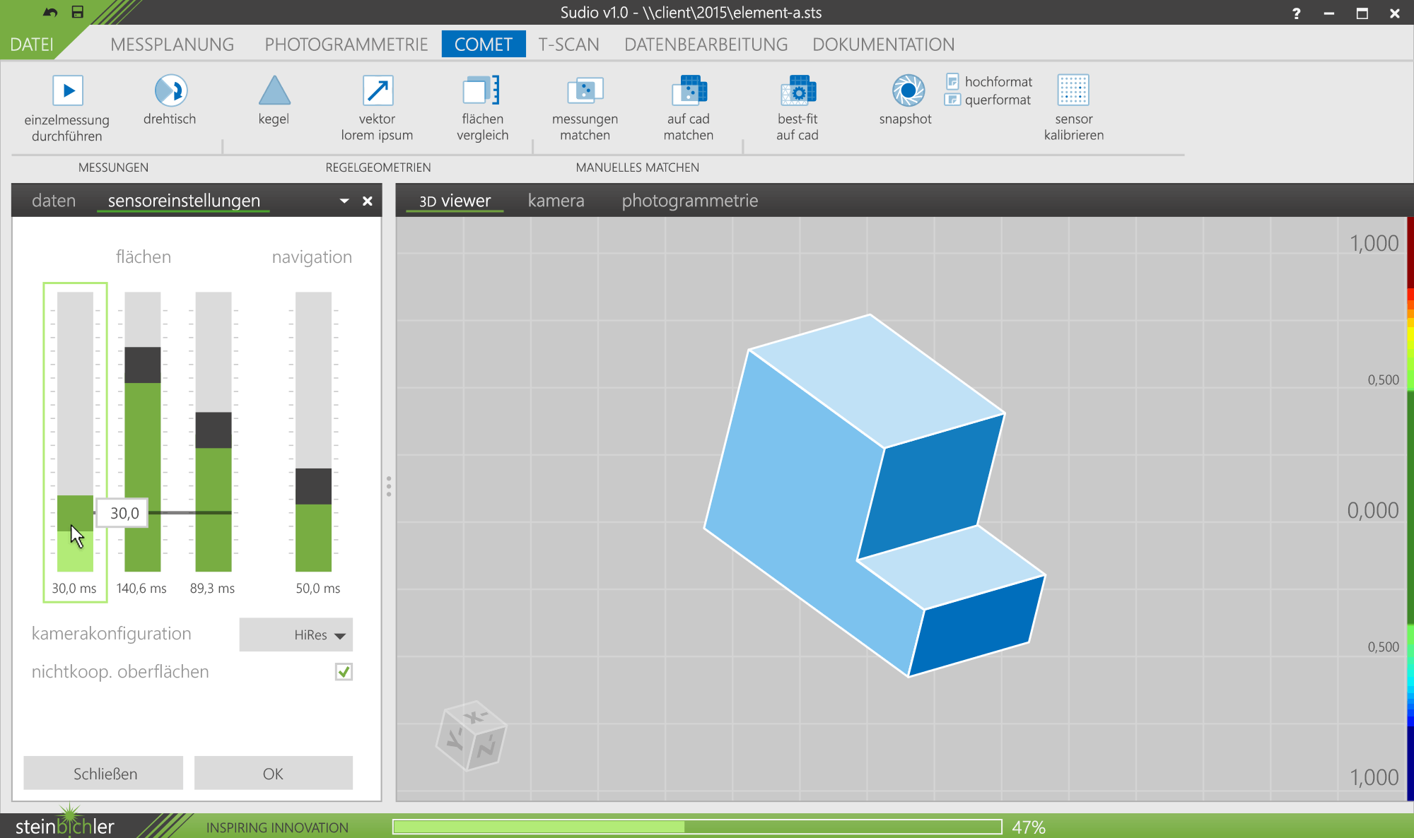 Flat UI für 3D-Mess-Software · Centigrade GmbH